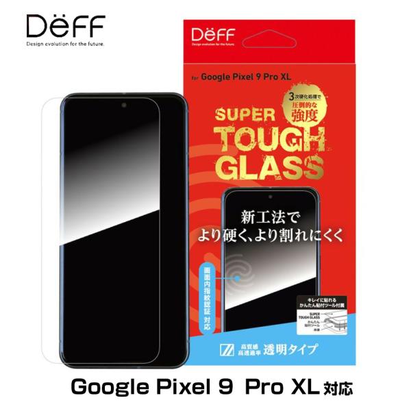 Google Pixel 9 Pro XL 用 画面内指紋認証対応ガラスフィルム「SUPER TOUGH GLASS for Google Pixel 9 Pro XL」「SUPER TOUGH GLASS」は、普段使いに便利な透明タイプの...