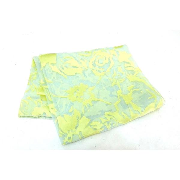 【商品名】チャールスレイスcharles raith　シルク レーヨン 花柄 ストール 【カラー】ライトグリーン・イエロー系【サイズ】長さ 135ｃｍ*幅 37ｃｍ【素材】画像参照【コンディションレベル】AAA・（美品） [全体］状態の良い...