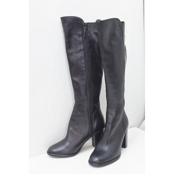 【商品名】GIANLUCA PISATI　レザー　ロングブーツ 【カラー】ブラック【サイズ】サイズ表記 ： 35 （約22.5cm）・ ヒール高さ 9cm・ ヒール残 10/10・ つつ周り 32cm【素材】レザー【コンディションレベル】A...