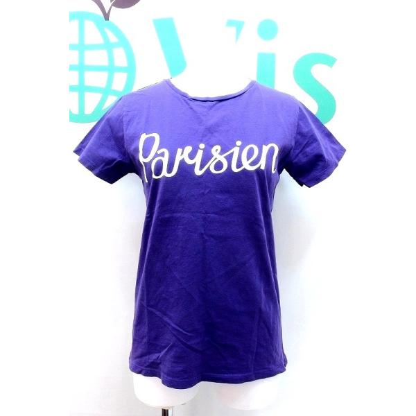MAISON KITSUNE メゾンキツネ【商品名】PARISIEN 半袖Tシャツ レディース 【カラー】パープル【国内定価】12,100円【サイズ】サイズ表記 ： S・ 肩幅37(平置) ・ 身幅43 ・ 袖丈15.5 ・ 着丈58【素材...