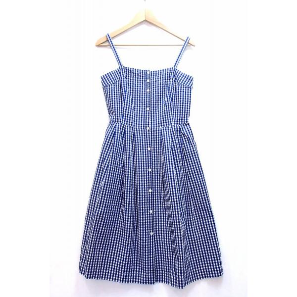 Brooks Brothers ブルックスブラザーズ【商品名】キャミソールワンピース ギンガムチェック 【カラー】ブルー【サイズ】サイズ表記 ： IT40身幅43(平置) ・ 着丈 ・96【素材】・コットン【季節の目安】夏【コンディションレ...
