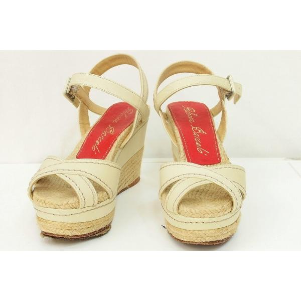 【商品名】PALOMA BARCELO ウエッジソールサンダル 【カラー】ベージュ【サイズ】表記サイズ 36日本サイズ23cm程度・ ヒール高さ9.5cm・ ヒール残 2/10【素材】麻ひも編み【付属品】元箱（箱の外側部分に汚れ、かびあり）...