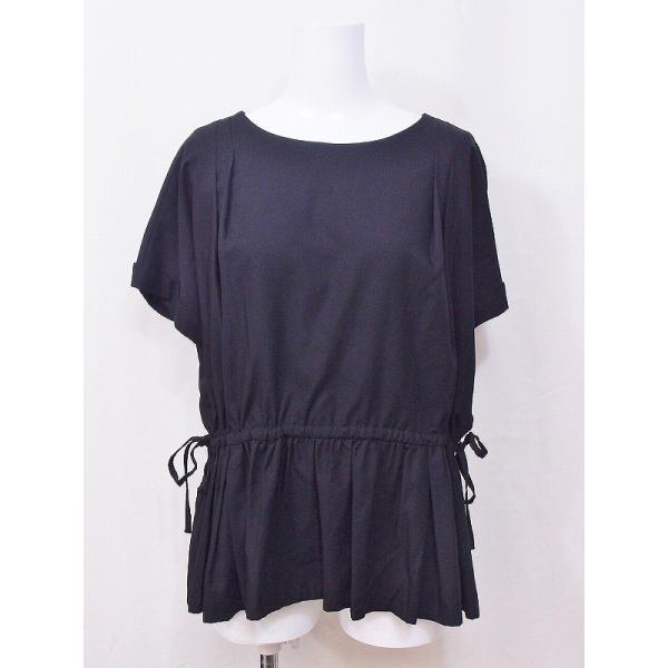 Ray beams レイビームス【商品名】半袖カットソー　ウエスト調整可 【カラー】ブラック【サイズ】サイズ表記 ： 表記なし・ゆき丈26・ 身幅49.5 ・ 着丈51.5【素材】レーヨン：86％　ポリエステル：14％【季節の目安】春夏【コ...