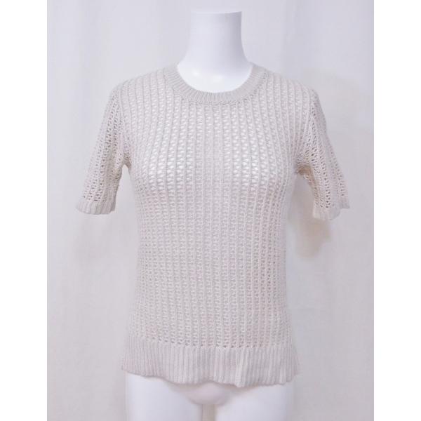 BCBGENERATION BCBGジェネレーション【商品名】かぎ編み　半袖カットソー 【カラー】ライトベージュ【サイズ】サイズ表記 ： XS・ 肩幅33(平置) ・ 身幅35 ・ 袖丈22 ・ 着丈52〜60【素材】表記タグなし【季節の目...