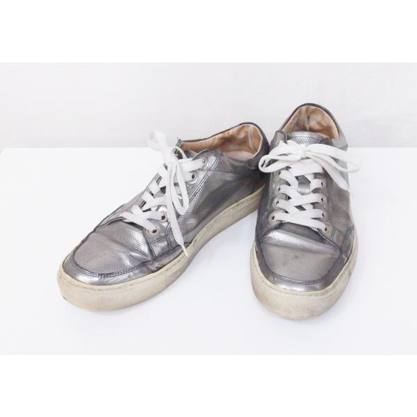 【商品名】Alejandro Ingelmo アレハンドロインヘルモ レザースニーカー ローカット 【カラー】メタリック【サイズ】サイズ表記 ： 表記なし 約25.5cm程度（アウトソール28cm/甲幅10cm）・ ソール残り 8/10【季...