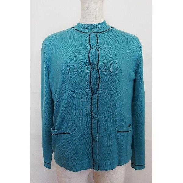 【商品名】DECORO アンサンブルニット 【カラー】グリーン系【サイズ】サイズ表記 ： Mカーディガン・ 肩幅(平置)37 ・ 身幅48 ・ 袖丈53 ・ 着丈53セーター ・ 肩幅(平置)37 ・ 身幅48 ・ 袖丈46 ・ 着丈51【...