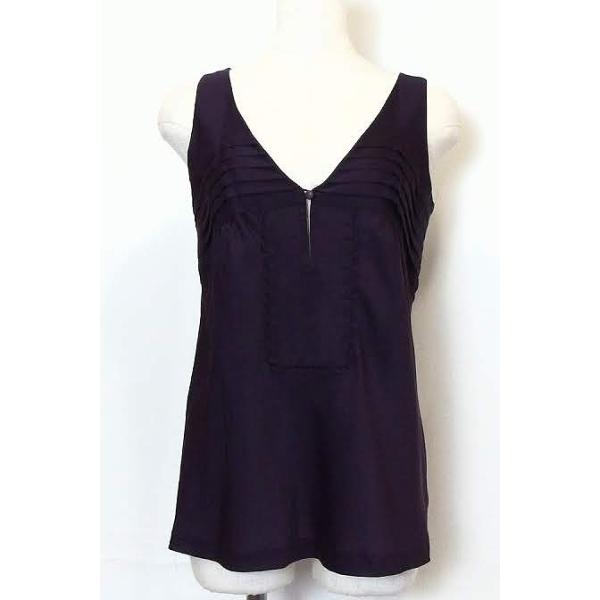 【商品名】hicole hiller new york　ノースリーブ　ブラウス 【カラー】パープル【サイズ】サイズ表記 ： 2・ 身幅42 ・ 着丈61【素材】ポリエステル70％　綿30％【季節の目安】春夏【コンディションレベル】AA・（良...