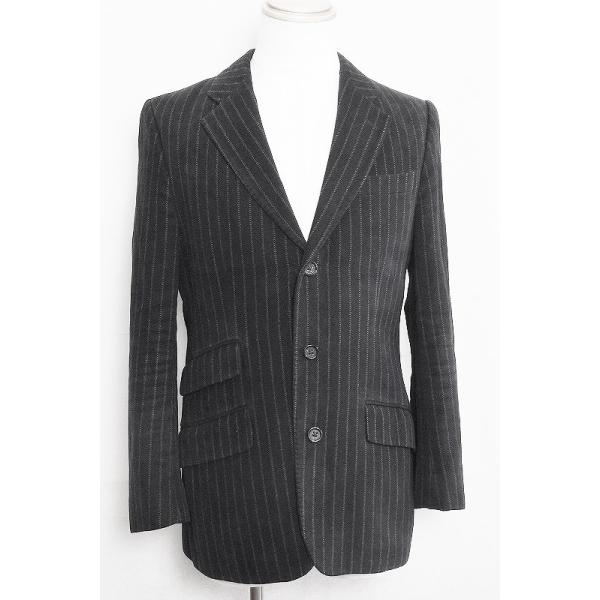 BANANA REPUBLIC バナナリパブリック【商品名】別珍　ストライプ　シングルジャケット 【カラー】ブラック系【サイズ】サイズ表記 ： 38・ 肩幅(平置)40 ・ 身幅48 ・ 袖丈61 ・ 着丈72【備考】左胸、両サイド、内側に...