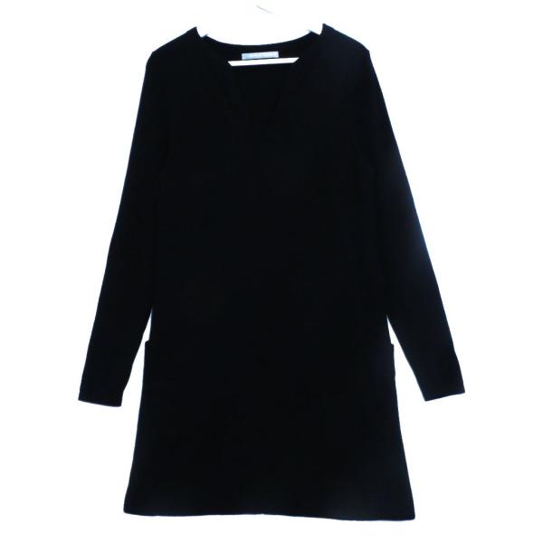 theory luxe セオリーリュクス【商品名】SALDIN　ウールニット キーネック　ロングワンピース 03-1401703【カラー】ダークネイビー【商品説明】両サイドにポケット有り。【サイズ】サイズ表記 ： ・40身幅(平置) ・41...