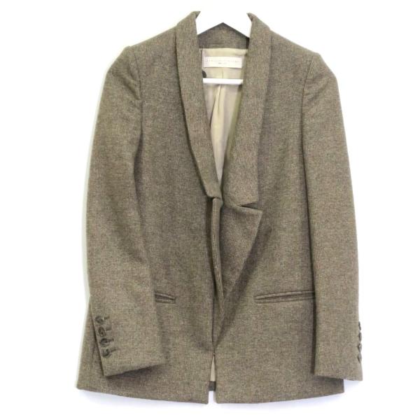 Stella McCartney ステラ マッカートニー【商品名】ウール　テーラードジャケット　厚手 【カラー】ブラウン【商品説明】両サイドにポケット有り。ホック留め×1【サイズ】サイズ表記 ： ・36肩幅(平置) ・34 身幅 ・41 袖...