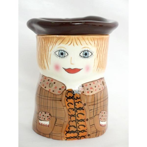 【商品名】ビンテージ　SUSAN PALEY Ganz社　アロマオイルポット 【カラー】ブラウン【サイズ】高さ（蓋含む） 130*本体幅約90【素材】陶磁器【コンディションレベル】B+（通常中古品） [全体］目立つ箇所や場所にキズや擦れ・汚...