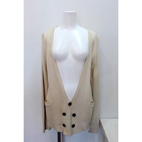 ROBERT GELLER ロバートゲラー【商品名】ロングニットカーディガン 【カラー】白【サイズ】サイズ表記 ： 46・ 肩幅(平置) 40・ 身幅 46・ 袖丈 73・ 着丈 56【備考】両サイドにポケット有【素材】レーヨン40％　毛3...