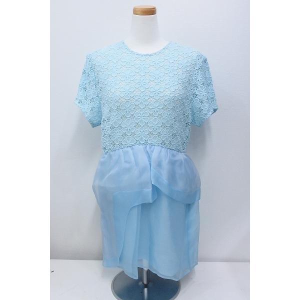 alice McCALL アリスマッコール【商品名】半袖　レースワンピース 【カラー】ブルー系【サイズ】サイズ表記 ： USA４ 実寸参照にお買い求め下さいませ・ 肩幅41(平置) ・ 身幅38 ・ 袖丈16 ・ 着丈80【備考】ポケットな...