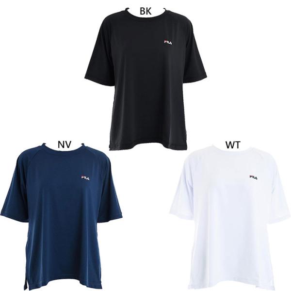S M L LL BK(ブラック) NV(ネイビー) WT(ホワイト) レディース水着 おしゃれ オシャレ かわいい  レディース半袖シャツ レディーストップス 女性用 ウィメンズ LADY WOMEN FILA 最安値に挑戦！  ランキング受賞