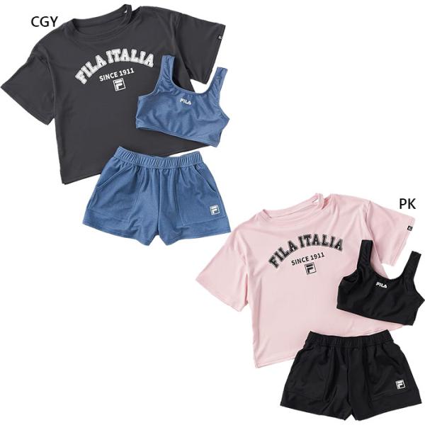 140 150 160 CGY(Cグレー) PK(ピンク) 女子水着 女の子水着 ジュニア水着 子ども水着 子供用水着 おしゃれ オシャレ かわいい キッズ ガールズ女の子 子供用 FILA 最安値に挑戦！