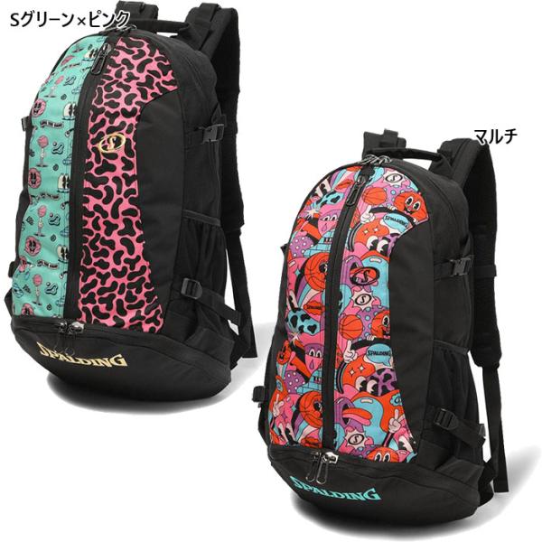 32リットル Sグリーン×ピンク マルチ 鞄 バスケットボールバッグ スポーツバッグ おしゃれ オシャレ  カバン かばん バック バッグ ザック 男性用 女性用 ユニセックス 男女兼用 両用 SPALDING 最安値に挑戦！  ランキング受賞