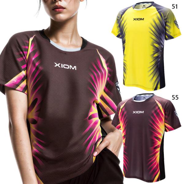 XS S M L XL 2XL 51(イエロー) 55(ブラウン) 大きいサイズ 卓球シャツ おしゃれ オシャレ かっこいい  かわいい 男性用 女性用 ユニセックス 男女兼用 両用 XIOM 最安値に挑戦！
