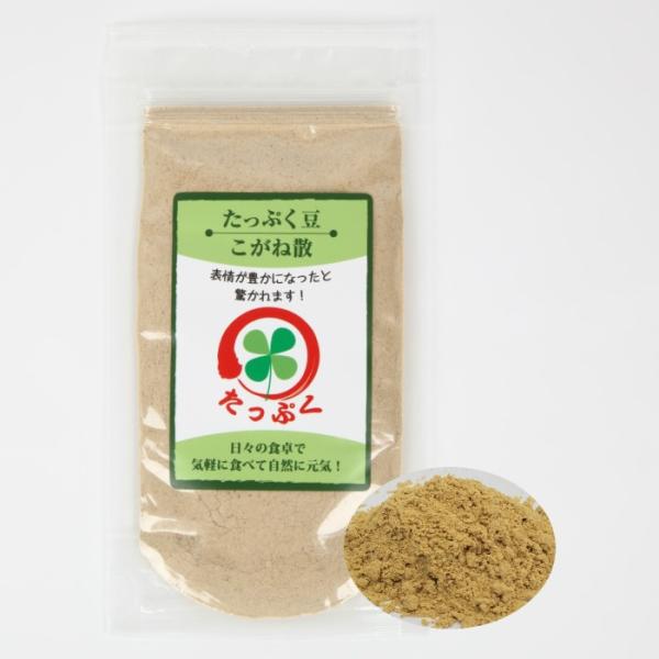 ムクナ豆販売の老舗「たっぷく本舗」の一番人気の商品「たっぷく豆　こがね散」のお試し用50ｇ入です。「まずは、ちょっと試してみたい」方用に数日分をパックしました。たっぷく豆は、完熟したムクナ豆を焙煎して細かく粉砕したもので消化吸収が良いです。...