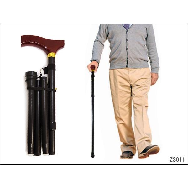 【発売日：2014年08月18日】■グリップが木目調の素敵な折りたたみ伸縮杖です。■4段階折りたたみでコンパクトに収納できます。 　組み立ても簡単、スナップピンで長さも5段階調節可能です！■先端ゴム製■全　長：約86〜96cm 　収納時：約...