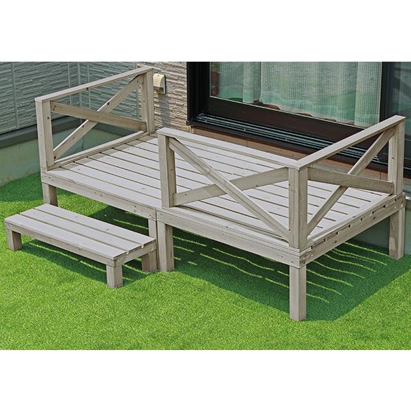 幅1800mm×奥行900mm×高さ360mm手すり（コーナー用・単体用）　860×60×415mmステップ台　860×300×280mm脚部　57×57×285mmフレーム　57×17mmデッキ板厚17mmフェンス込み高さ770mm耐荷重...