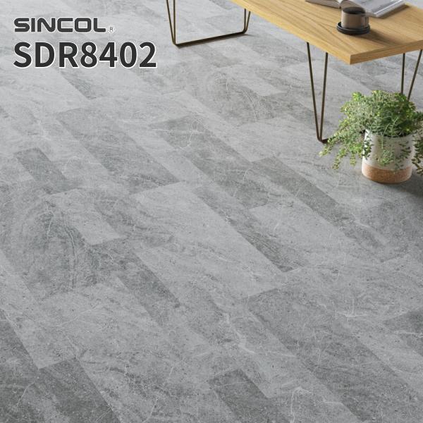 ■メーカー：シンコール ■品番：SDR8402■タイプ名デコレア■標準価格4,900円／m2　8,920円／m（税別）■規格2mm厚／182cm巾■板巾-■柄マッチタテ124.4cm　ヨコ91cmステップ柄■タイル柄ランダム■機能性ノンワッ...