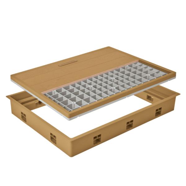 型：標準型サイズ：450×600 mmタイプ：クッションフロア合わせタイプ ※厚さ 1.8〜2.0mmに対応開口寸法：410×560 mmフローリング切断寸法：382×532 mm色・柄：アイボリー（IV）・ナチュラル（NL）・ミディアムブ...