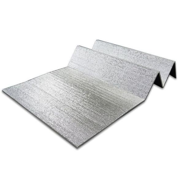 ■素材アルミ蒸着フィルム、発砲ポリエチレン■採寸極厚:商品サイズ(約)100×180cm、厚さ15mm、耐熱温度約70℃