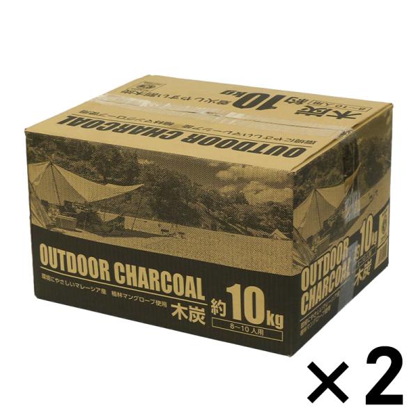 仕様内容量：約10ｋｇ×2箱生産国：マレーシア産屋外バーベキュー用箱サイズ：(約)縦310×横370×高さ235mm特長お買い得大容量。環境にやさしいマレーシア産、植林マングローブ炭。炭の量の目安はバーベキューをする場合、一般的には一人当た...