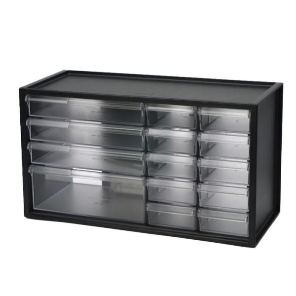 ■採寸引き出し14個:商品サイズ 幅449×奥行180×高さ247mm、材質 本体・引き出し:ポリスチレン