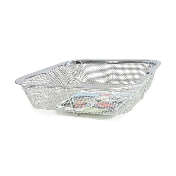 ■原産国日本■採寸18cm:用途料理の下ごしらえや、ちょっとした野菜の水切りに、サイズ（約）D180×W180×H48mm、重量（約）91g、材質18-8ステンレス鋼、メッシュ数12メッシュ、形状角浅型