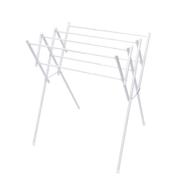 ■素材スチール（エポキシポリエステル樹脂塗装）・ポリプロピレン■原産国中国■採寸伸縮式:耐荷重4.9kg、横幅47〜80cm、高さ74cm、奥行63cm特長●大判バスタオル約4枚・フェイスタオル約6枚が同時に干せます。●耐荷重4.9kg。●...