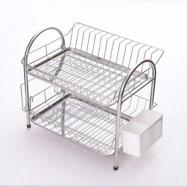 ■採寸2段:商品サイズ 幅390×奥行300×高さ380mm、耐荷重上段/3kg、下段/5kg