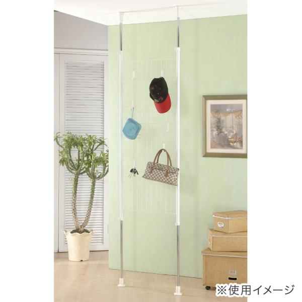 仕様●商品サイズ:幅64cm×奥行7cm×高さ168~288cm●耐荷重(全体):約6kg●材質:スチール(クロムメッキ・粉体塗装)●付属:フック×6個特長●壁一面のスペースを有効活用。簡単にフックかけを設けることができます。●突っ張り式な...