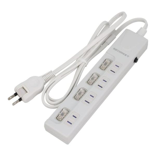 ■原産国中国■採寸4個口:定格AC125V 15A、規格合計1500Wまで、コード長1.5m
