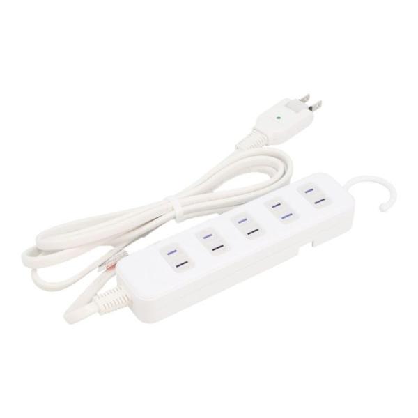 ■採寸2.0m:定格15A　AC125V、コード長2m、口数5個口、フック耐荷重約1.5kg　※フック部分にかかる耐荷重になります。、使用温度範囲0℃〜＋40℃