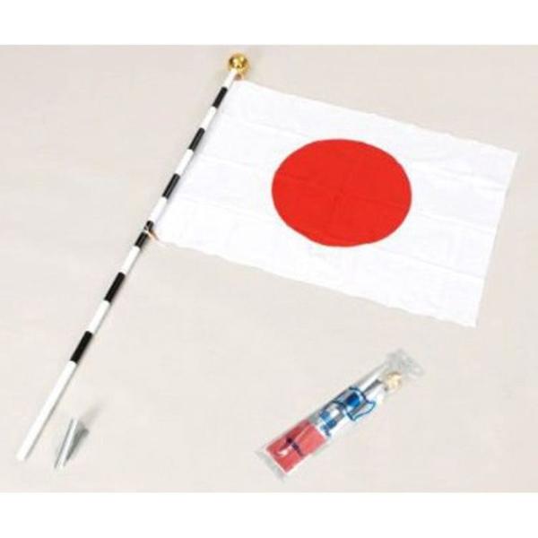 ■採寸1セット:セット内容日の丸国旗、冠頭（国旗玉）、旗棒、受け金具、商品サイズ旗:縦680×横930mm、旗棒:長さ1400mm(3本継)