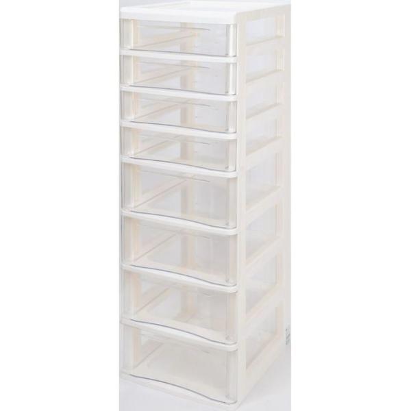 ■採寸その他サイズ１:外寸（mm）幅334×奥行390×高さ1068、付属品／セット内容本体:1セット（深型4段・浅型4段）、キャスター:4個、引き出し高さ浅型：83mm、深型：136mm、耐荷重天板:２kg以下