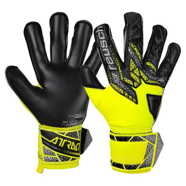 reusch アトラクト ゴールド エボリューション指先のみをロールアップし、グリップ力の高さとフィット感を向上。エボリューションカットにより、ボールの接地面が広く安定したキャッチングができ、ドライ・ウェットコンディションでも優れたグリップ...