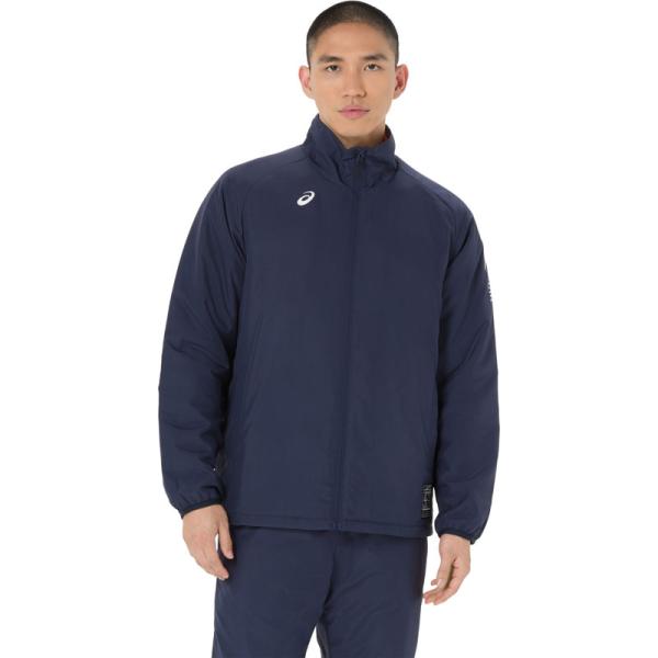 素材、仕様規格：素材：表地 ポリエステル100% 、 中わた（中綿） ポリエステル100% 、 裏地 本体 ポリエステル100% 、 切替部分 ポリエステル55% 、 レーヨン45%その他の仕様：アシックスオリジナルサイズサイズ規格：サイズ...