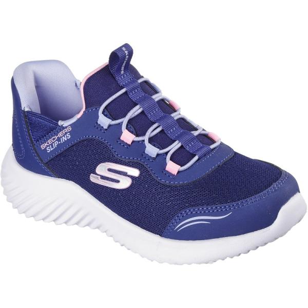 履きやすく快適なＳＫＥＣＨＥＲＳ　ＨＡＮＤＳ　ＦＲＥＥ　ＳＬＩＰ−ＩＮＳ：バウンダー−シンプル　キュート。独自のヒールピローデザインを採用したスタイルで、ストレッチレースを配したメッシュと合成素材のアッパー、スケッチャーズアダプティブクロー...