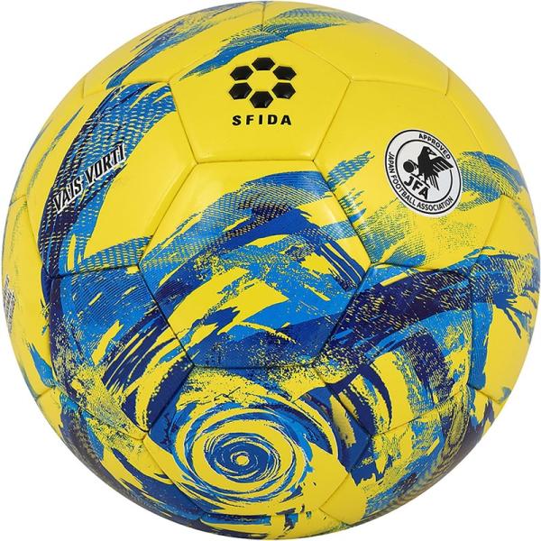 真球性と蹴り心地を高めたサーマル製法を採用。雨天時のボールの吸水を防ぎます。砂防止バルブ付き。素材：合成皮革仕様：サーマル製法サッカー5号【カラー】(yelblu)