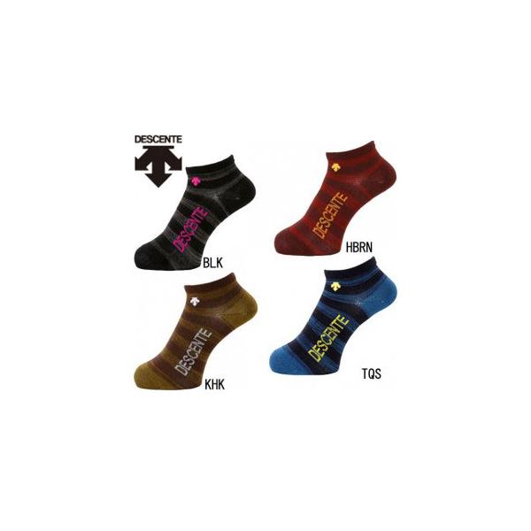 DESCENTE デオダッシュアンクルソックスニオイを高速消臭する機能糸【ＤＥＯ　ＤＡＳＨ】を裏側全面に使用した消臭ソックスはミックス杢とボーダーのシンプルデザイン。足首部は【ダブルアンクルサポート】によりホールド感ＵＰ。ロゴとワンポインは...