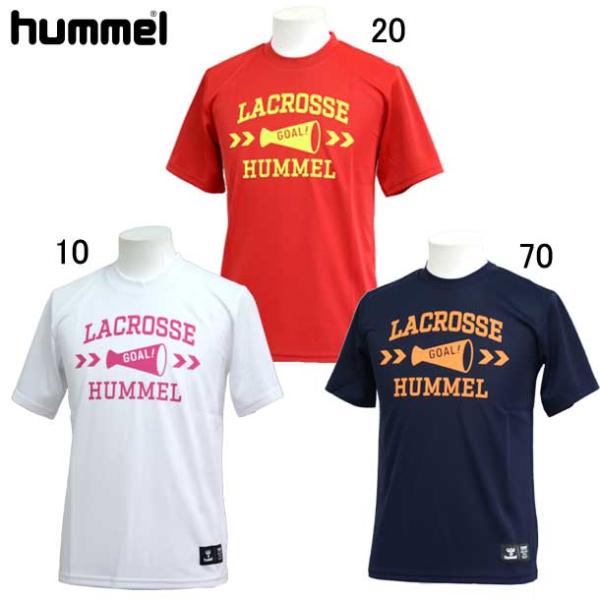 hummel ラクロスTシャツ （レディース）吸汗速乾・UVカットドライな着心地で、紫外線をしっかりブロック。■素材:ポリエステル100%■カラー10 ホワイト20 レッド70 ネイビー■生産国：中国製