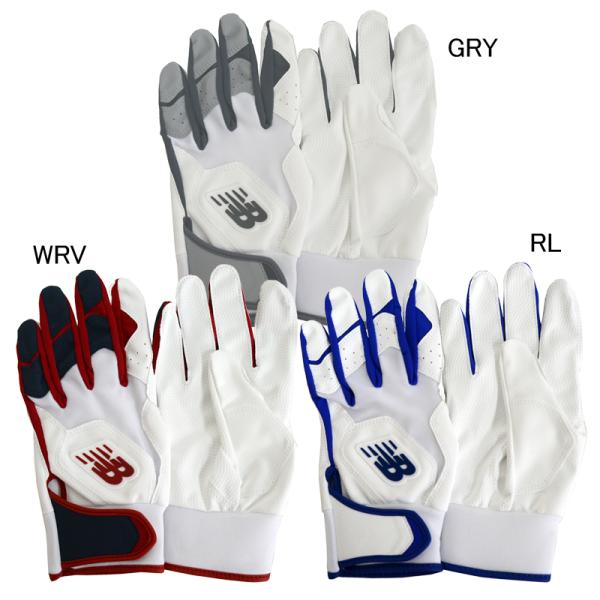 New Balance ジュニア用バッティンググローブ 両手用    大谷選手着用のバッティンググローブからインスパイアを得たグローブのテイクダウンモデルが登場。平側の素材はドットの凹凸によりグリップ力を追求した合成皮革を使用しています。甲...