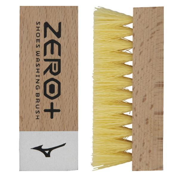 MIZUNO ZERO+ ウォッシングブラシ しつこい汚れをより効果的に落とせる樹脂製の毛を採用。※毛量、硬度にこだわりました。ソール底面やミッドソールの汚れ落としにも最適。軽くて、握りやすい木製グリップ採用■汚れ落とし