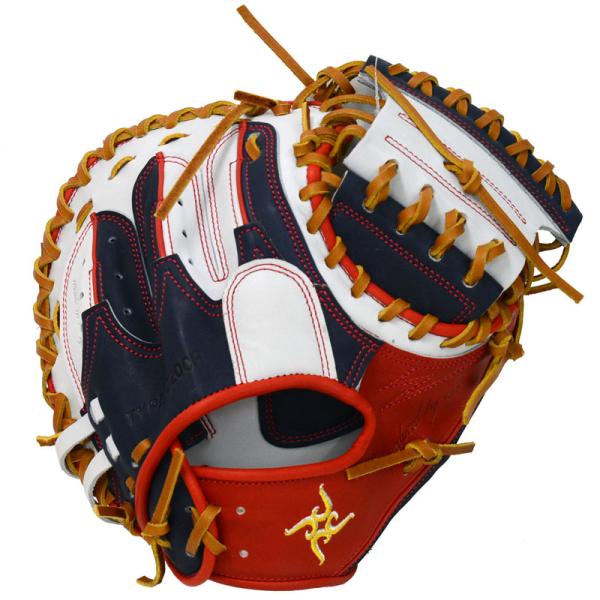 KANAME 軟式 キャッチャーミット JAPANカラー キャッチャーミット専門ブランド「要/kaname」の軟式ミットです！特徴は、ハリ・圧倒的な【硬さ】見て・はめて・使い倒して気づく驚きがこのキャッチャーミットの拘りです【TYPE-C2...