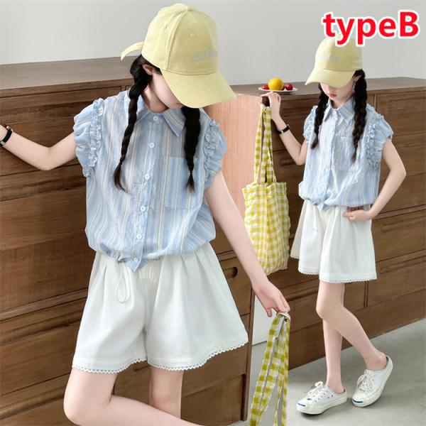 子供服 セットアップ 夏 韓国子供服 女の子 ジュニア キッズ 上下セット 2点セット 半袖 Tシャツ パンツ レース柄 可愛い おしゃれ 通学着 通園着ブランド名：VIVISHOW標登録番号：第５９１０５４０号2点セット：Tシャツ パンツ...