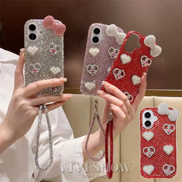 iPhone17 /16 / 15Pro / Max ケース  保護ケース ラインストーン キラキラ  デコ かわいい おしゃれ レディース    ポイント利用ブランド名：VIVISHOW商標登録番号：第５９１０５４０号■素材：PC/PP/...