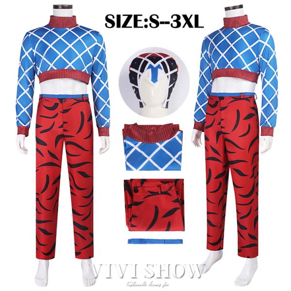JOJO ジョジョの奇妙な冒険 黄金の風 グイード　ミスタ コスプレ衣装 イベント 演出服 二次会 cosplay イベント アニメ    ポイント利用ブランド名：VIVISHOW商標登録番号：第５９１０５４０号■素材：ポリエステルなど■サ...