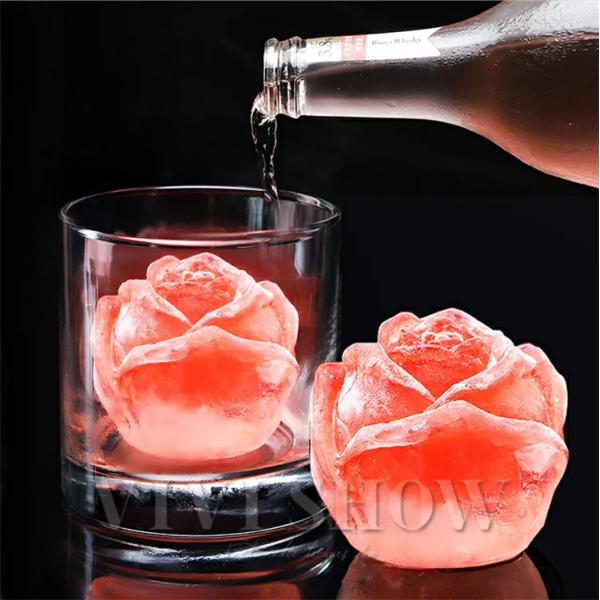 商品名:製氷皿 バラの形50ML：約6*5cm/できた氷サイズ:約4.5*4.5*4.5100ML：約6*7cm/できた氷サイズ:約5.5*5.5*5.5サイズの測定は手作業ですので、実物と対象の誤差があることをご了承くださいパッケージ内容...